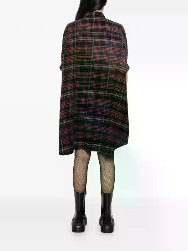R13 Plaid Oversized Mini Shirtdress