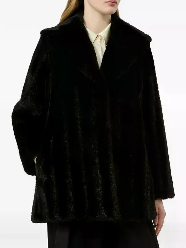 Max Mara Fluffy Faux-fur Lapel-collar Coat