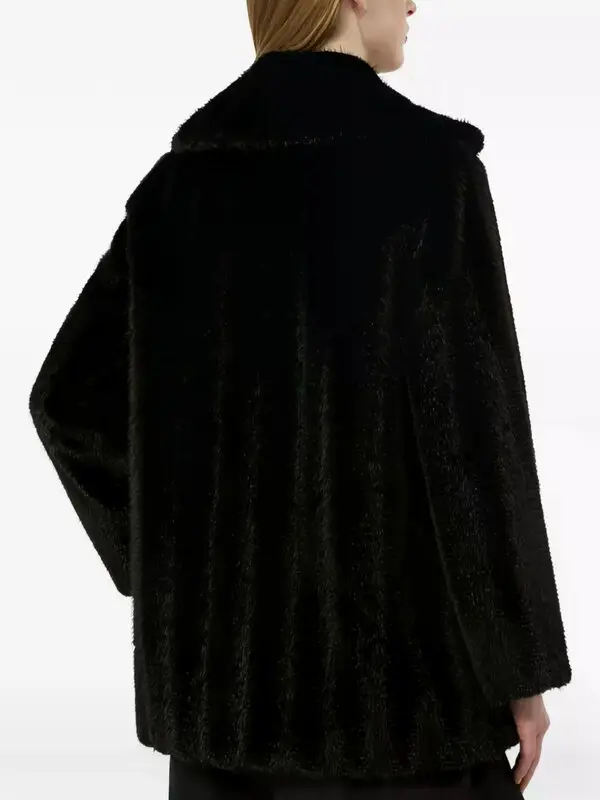Max Mara Fluffy Faux-fur Lapel-collar Coat