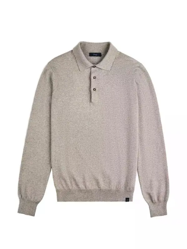 FAY Long-sleeve Polo Sweater - Neutrals