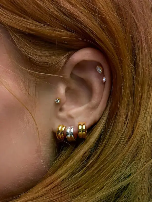 DINNY HALL Iceni Warrior Huggie Hoop Earrings
