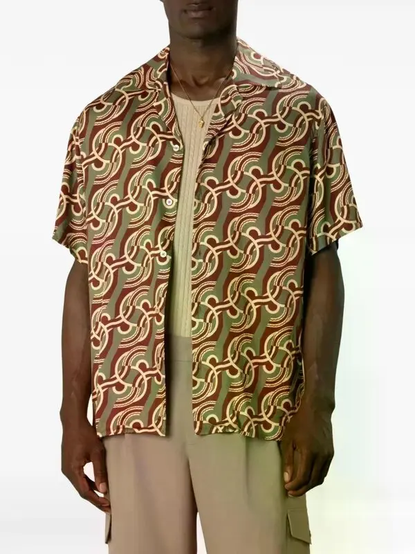 Drole De Monsieur Chain-link Monogram-print Shirt
