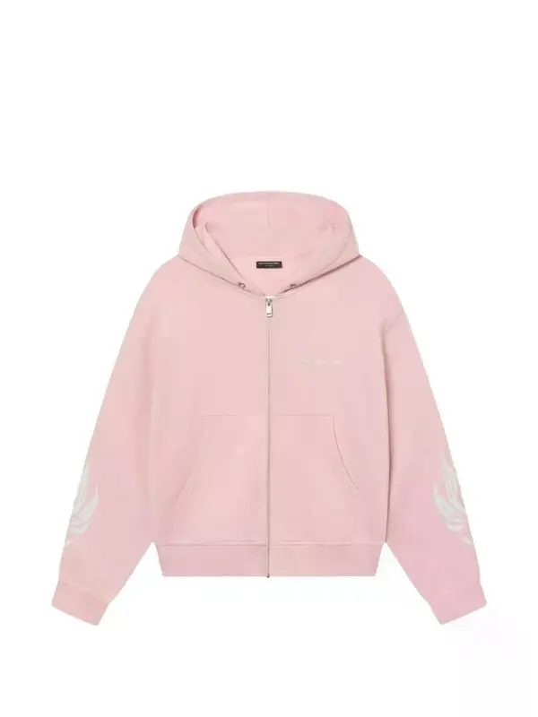 DON'T WASTE CULTURE Logo-print Zip-up Hoodie - Pink