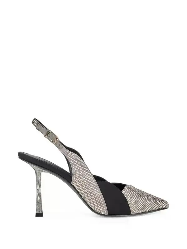 KAT MACONIE Crystal-embellished Slingback Pumps - Silver
