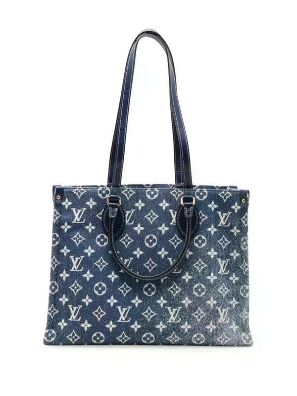 LOUIS VUITTON 2021-2026 Monogram Denim Onthego Mm Satchel - Blue