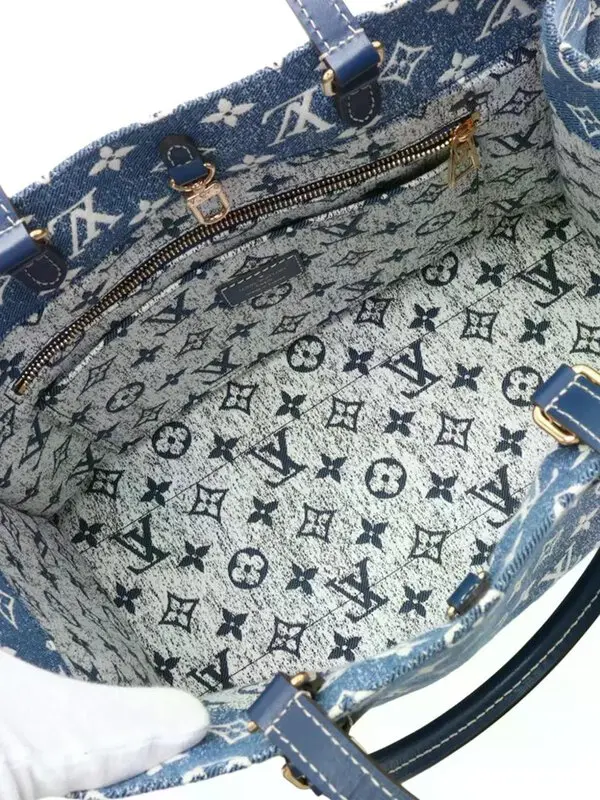 LOUIS VUITTON 2021-2026 Monogram Denim Onthego Mm Satchel - Blue