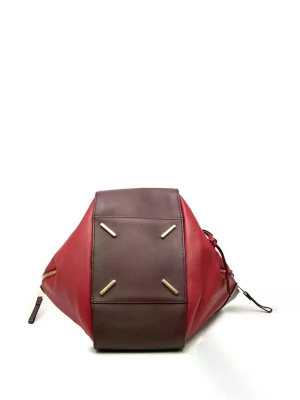 Loewe 2017 Small Bicolor Calfskin Hammock Bag Satchel - Red
