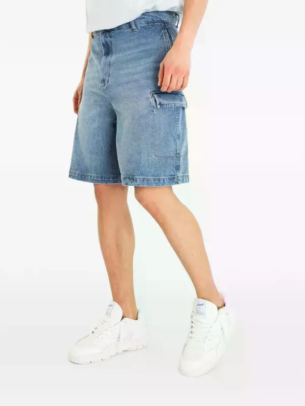 FLANEUR Button-fastening Denim Cargo Shorts