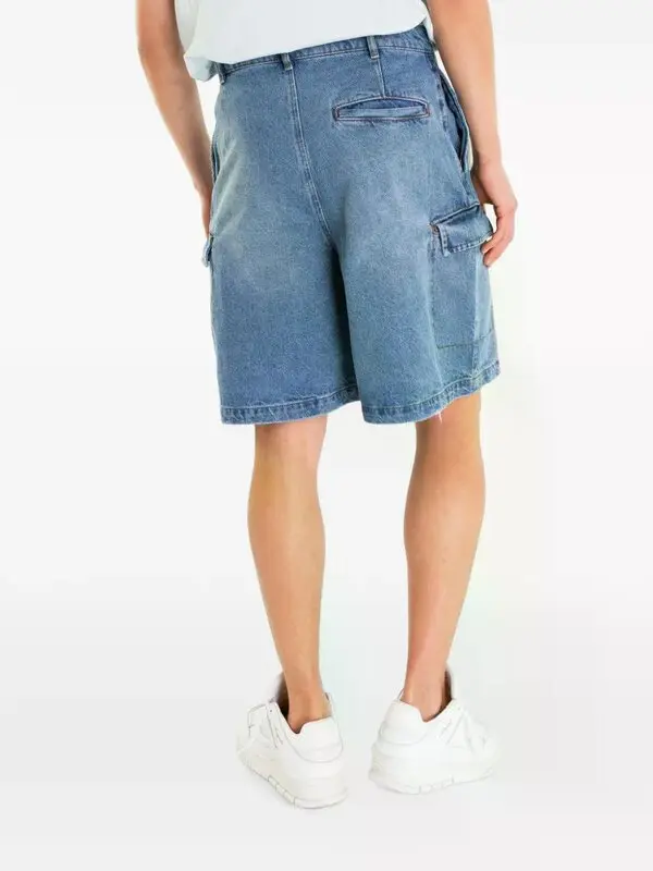 FLANEUR Button-fastening Denim Cargo Shorts