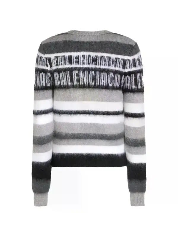 Balenciaga Logo-intarsia Striped Sweater