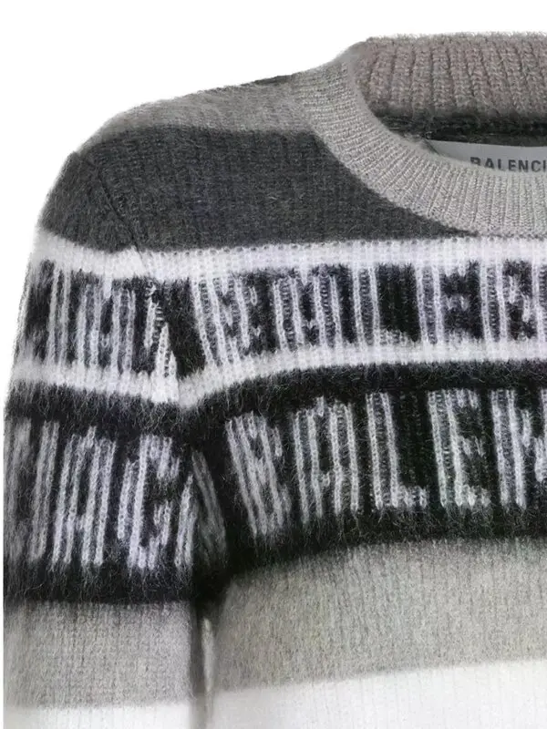 Balenciaga Logo-intarsia Striped Sweater