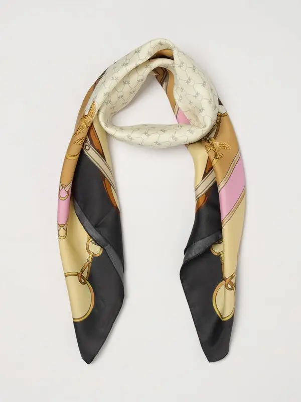 Pinko Love Birds Monogram Print Silk And Viscose Square Scarf
