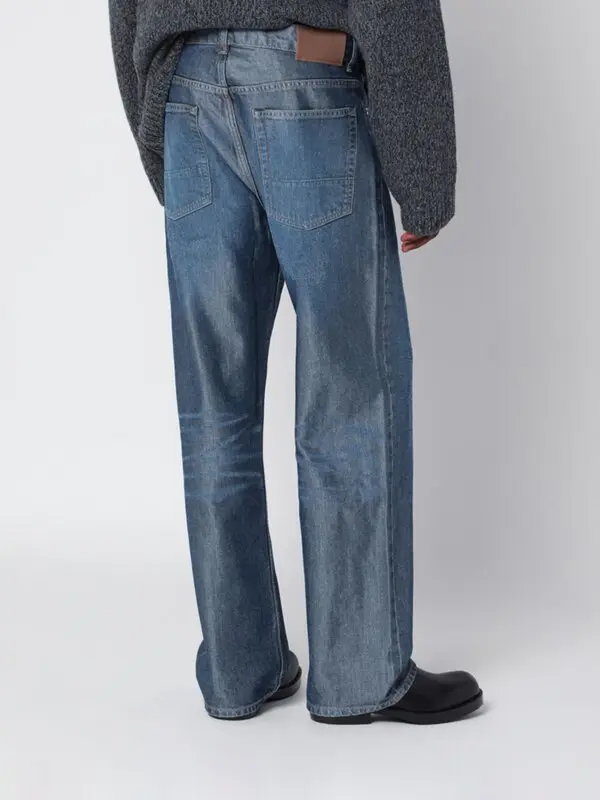 Our Legacy Our Third Cut Wide-leg Mid-rise Jeans In Organic Denim - Blue