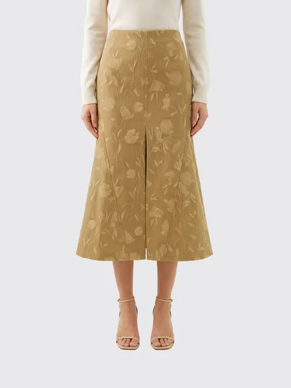 Erdem High-waisted Floral-print Slim Midi Skirt In Cotton With Back Slit