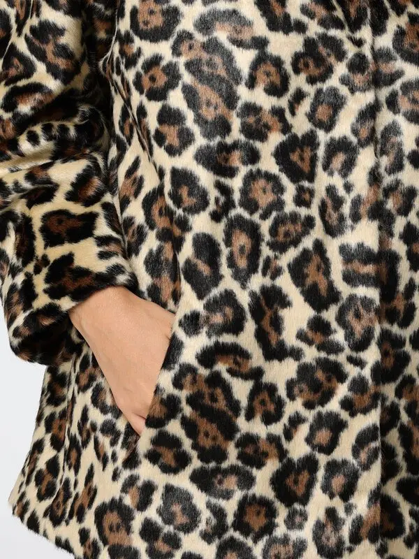 COLLINI MILANO 1937 Short Single-breasted Animalier Pony Hair-effect Coat