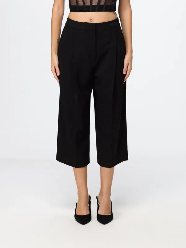 Elisabetta Franchi Mid-rise Cropped Crêpe Pants - Black