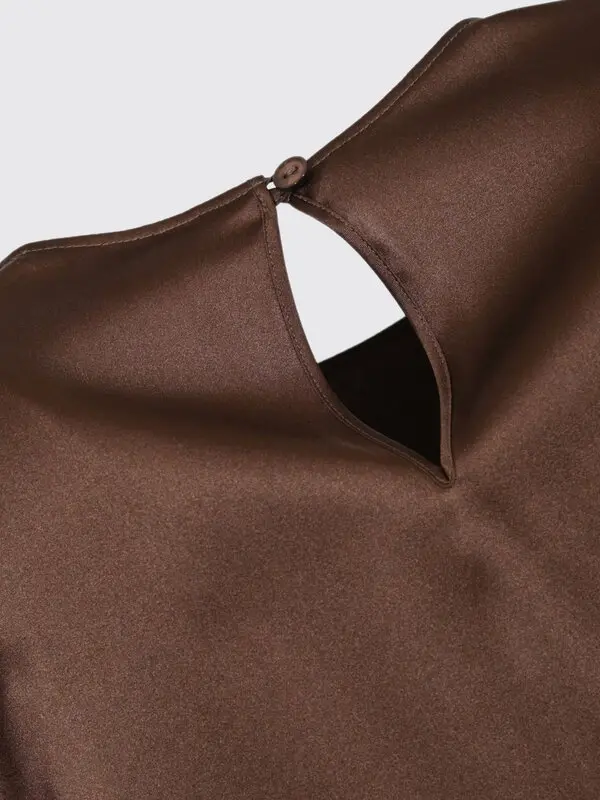 Max Mara Long-sleeved Silk Blouse With Crew Neck And Teardrop Fastening