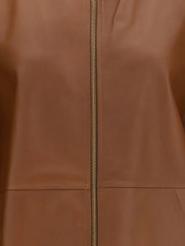 Max Mara Hooded Jacket In Smooth Lambskin