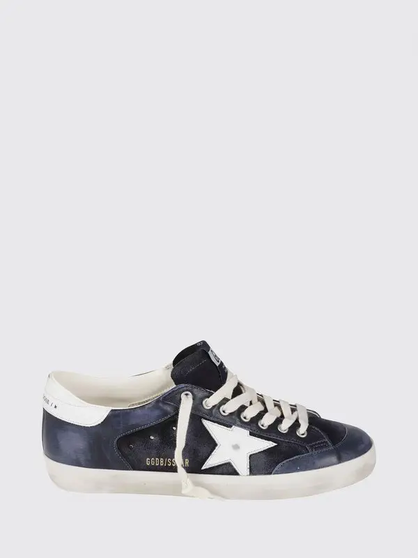 GOLDEN GOOSE Super-star Leather Sneakers With Distressed Effect And Contrast Star