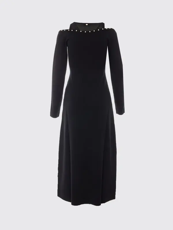 Liu Jo Sheath Midi Dress In Viscose Blend With Cut-out Details And Studs