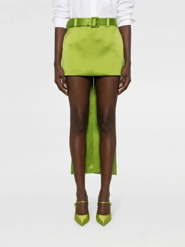 SELF-PORTRAIT Asymmetrical Crêpe Mini Skirt With Decorative Waist Bow