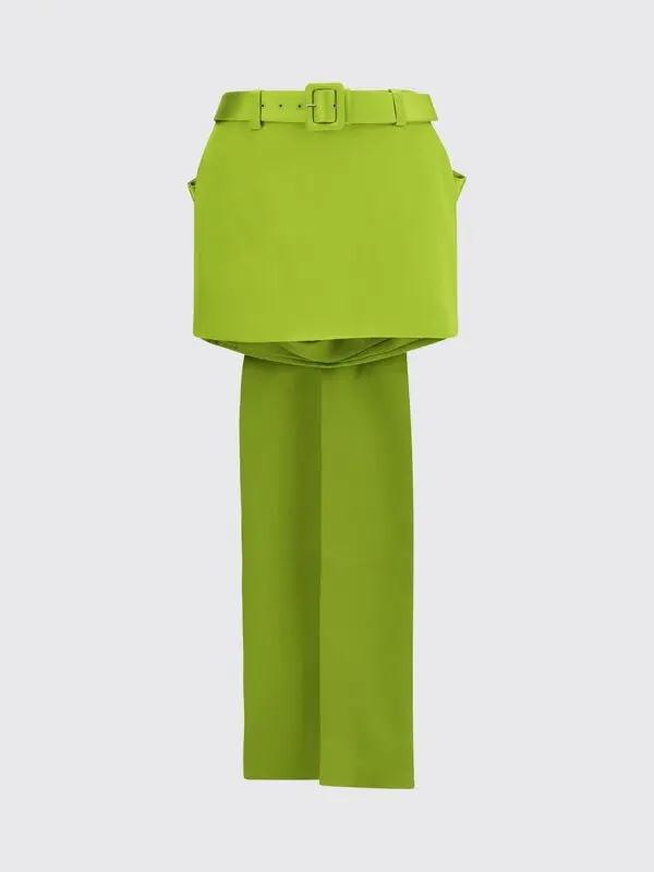 SELF-PORTRAIT Asymmetrical Crêpe Mini Skirt With Decorative Waist Bow
