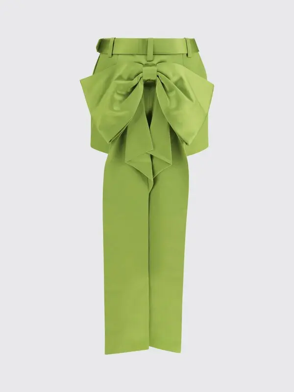 SELF-PORTRAIT Asymmetrical Crêpe Mini Skirt With Decorative Waist Bow