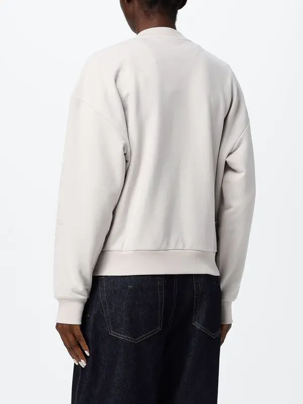 EA7 Jersey Bomber Sweatshirt With Zip And Contrast Logo