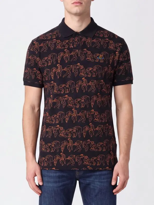 VIVIENNE WESTWOOD Slim Fit Cotton Polo Shirt With Contrast Orb Logo