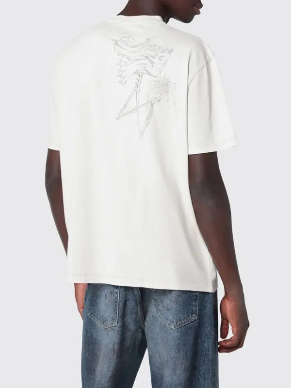 Our Legacy Abstract Print Organic Cotton T-shirt With Dropped Shoulders - Ivory