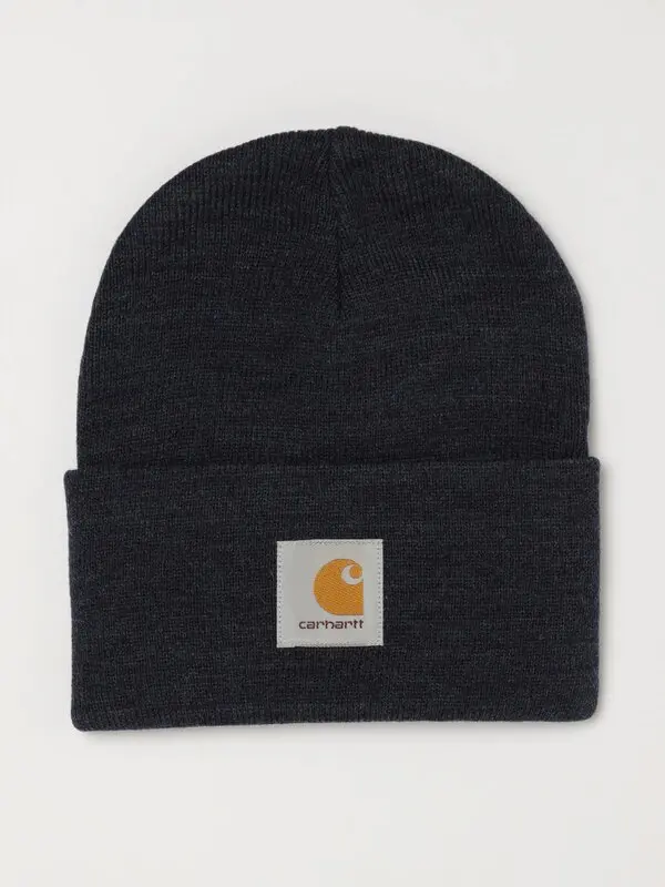 Carhartt Work In Progress Acrylic Watch Beanie With Cuff And Embroidered Logo - Navy
