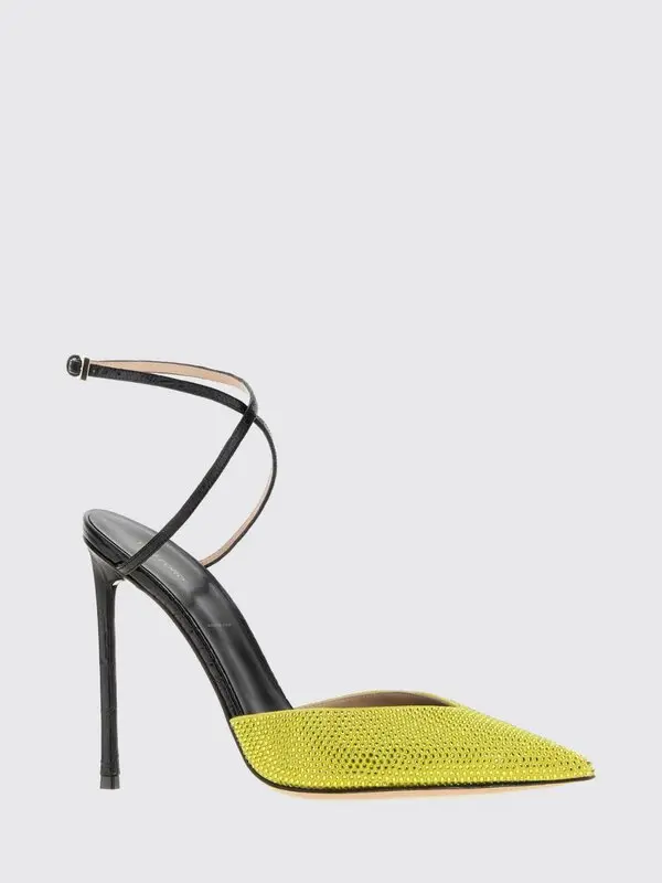 TOM FORD Satin Pumps With Crystals And High Stiletto Heel - Yellow