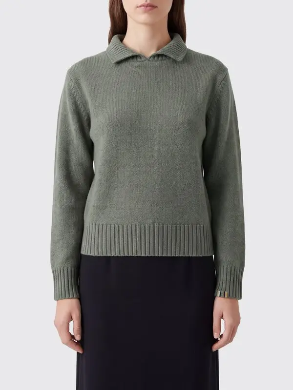 Extreme Cashmere 100% Cashmere Crew-neck Sweater With Ribbed Trims - Green