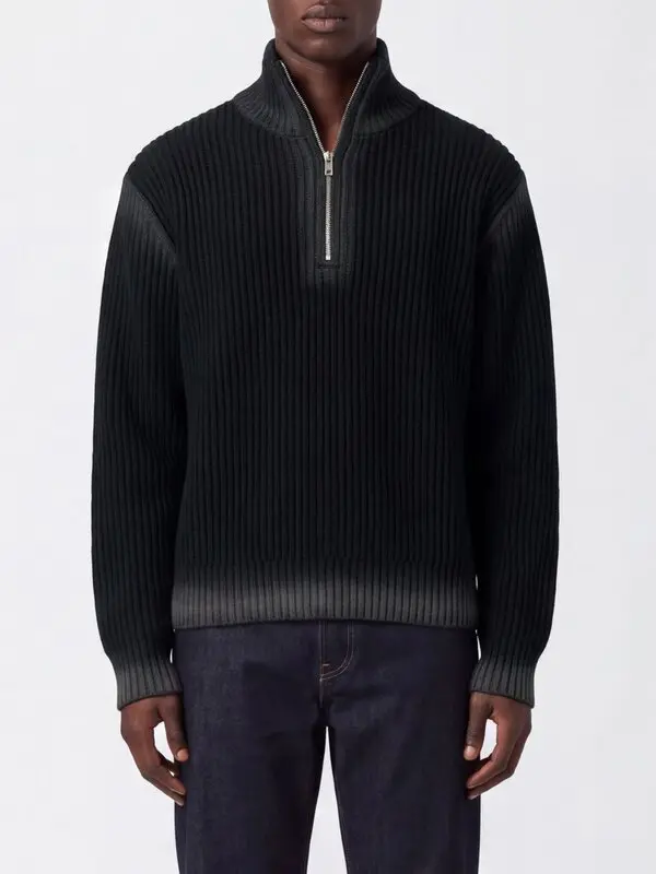 Camper Ribbed Wool Blend Half-zip High Neck Sweater