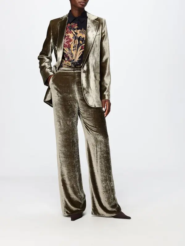 Etro Ethnic Print Silk Blend Palazzo Pants With A High Waist