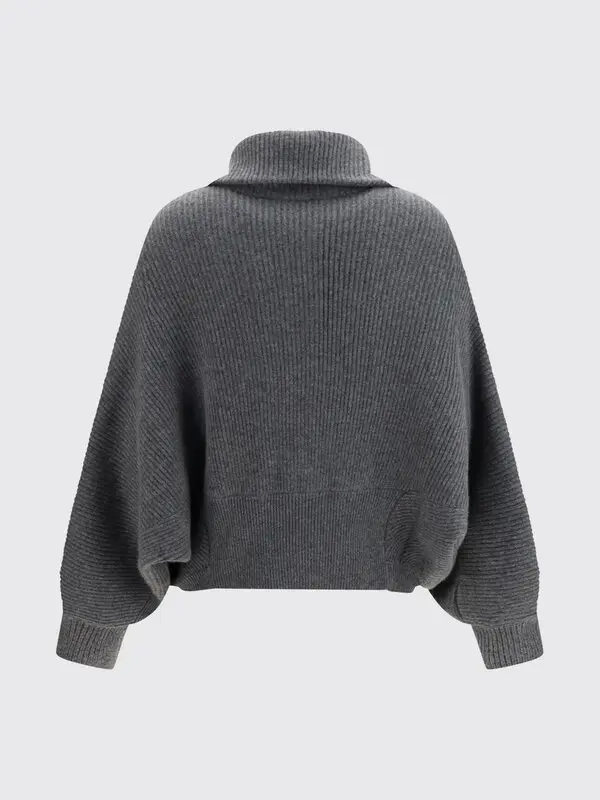 Brunello Cucinelli Pure Cashmere Cardigan With A Sailor Collar - Lead