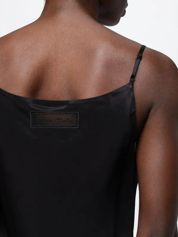 Acne Studios Satin Evening Top With Draped Neckline And Thin Straps
