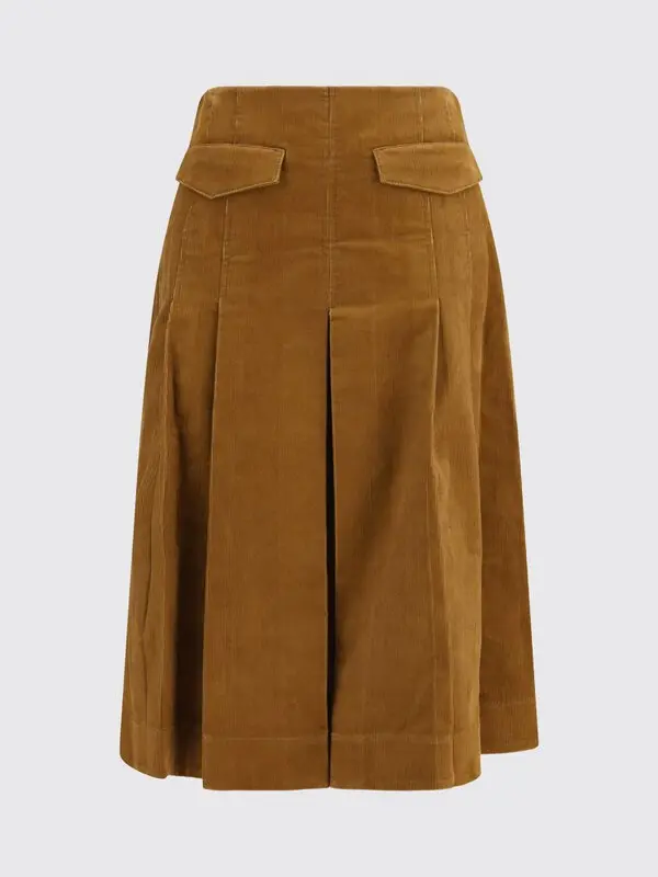 Tory Burch A-line Corduroy Midi Skirt With A High Waist And Back Slit