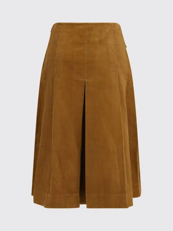 Tory Burch A-line Corduroy Midi Skirt With A High Waist And Back Slit