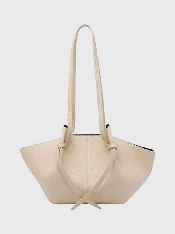 Yuzefi Mochi Grained Calfskin Flared Shoulder Bag - White