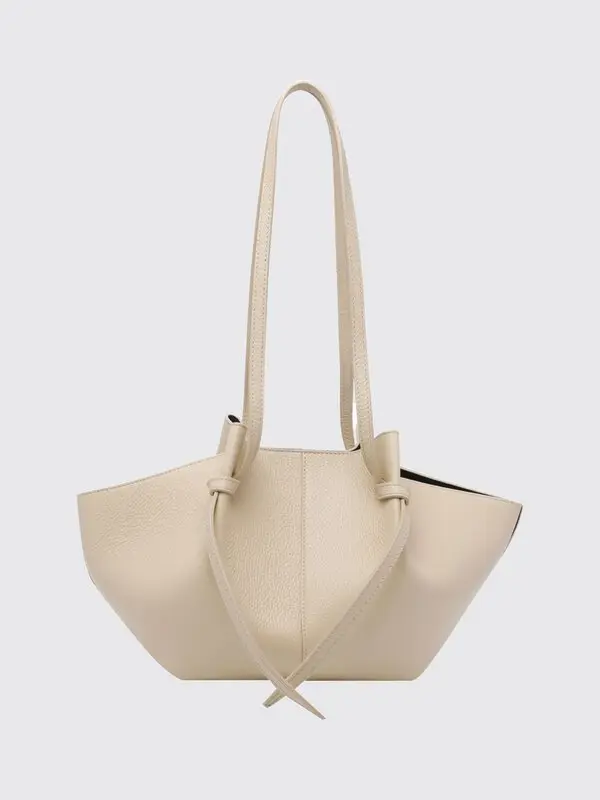 Yuzefi Mochi Grained Calfskin Flared Shoulder Bag - White