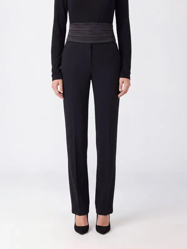 Ermanno Scervino High-waisted Slim Fit Cady Tuxedo Pants