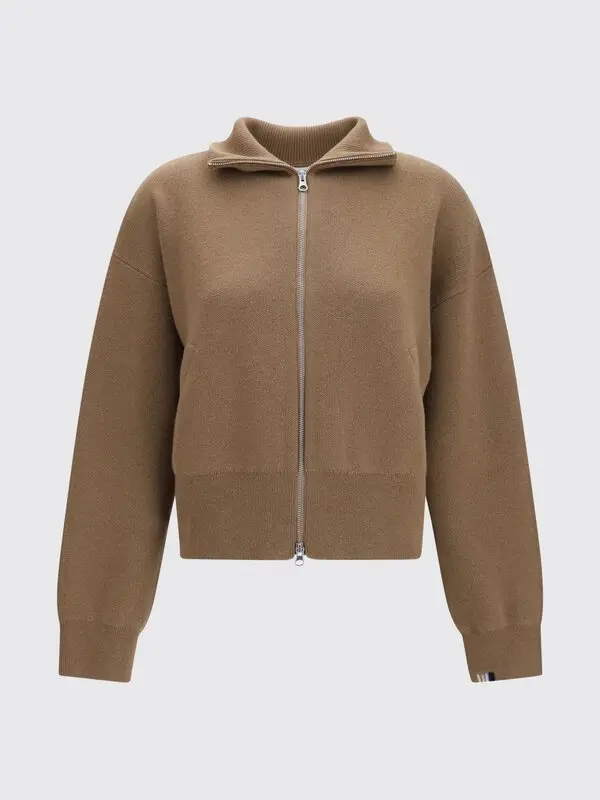 Extreme Cashmere Turtleneck Zip-up Cardigan In Pure Cashmere - Beige