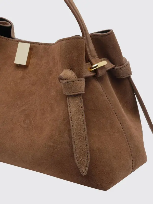 Yuzefi Flared Suede Calfskin Handbag - Brown