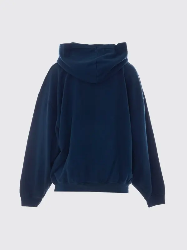 ANINE BING Cotton Hoodie With Contrast Logo And Kangaroo Pocket