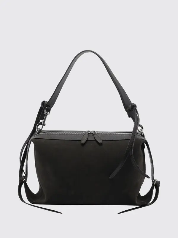 Yuzefi Bento Grained Calfskin Leather Shoulder Bag With Strap - Brown