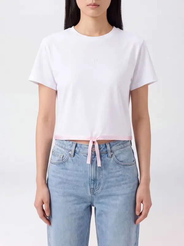 Repetto Stretch Cotton T-shirt With Bow Appliqué And Embroidery - White