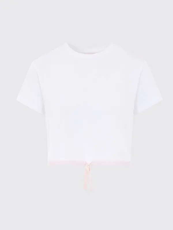 Repetto Stretch Cotton T-shirt With Bow Appliqué And Embroidery - White