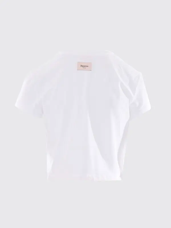 Repetto Stretch Cotton T-shirt With Bow Appliqué And Embroidery - White