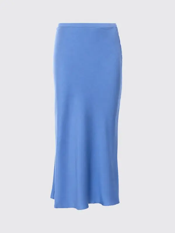 ANINE BING High-waisted Midi Skirt In Pure Silk With Elasticated Waist